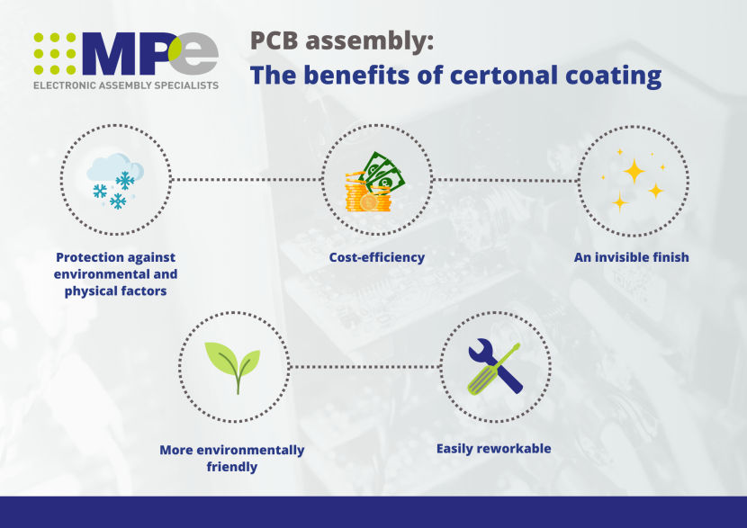 The essential guide to coatings and potting in PCB assembly: Certonal coating - MPE Electronics